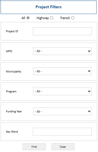 Project Filters – MassDOT - PMG Software Professionals