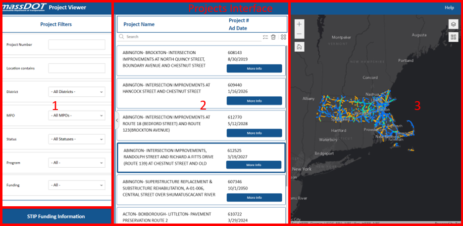 Projects Interface – MassDOT - PMG Software Professionals
