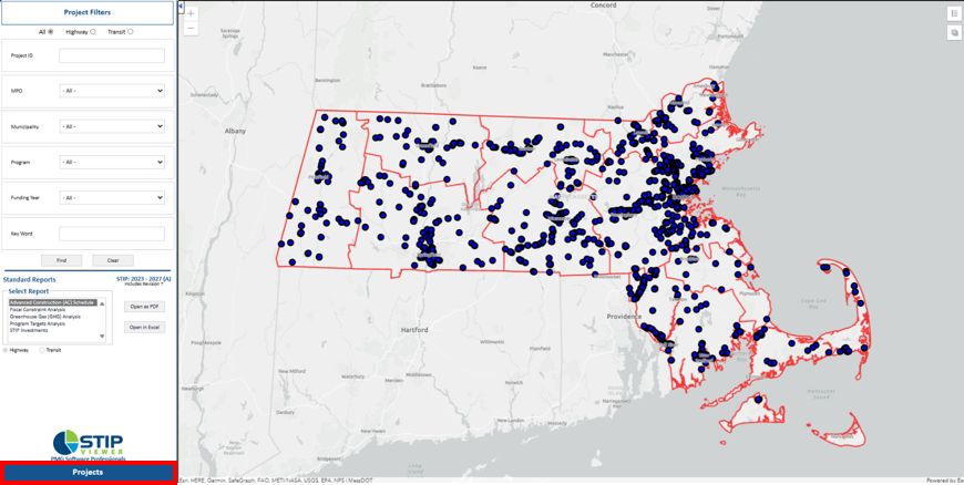 Projects Button Overview – MassDOT - PMG Software Professionals